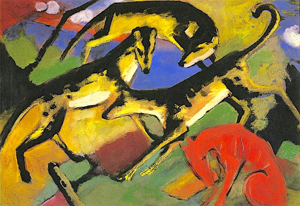 Franz Marc, “Playing Dogs”, 1912 – ultrawolvesunderthefullmoon