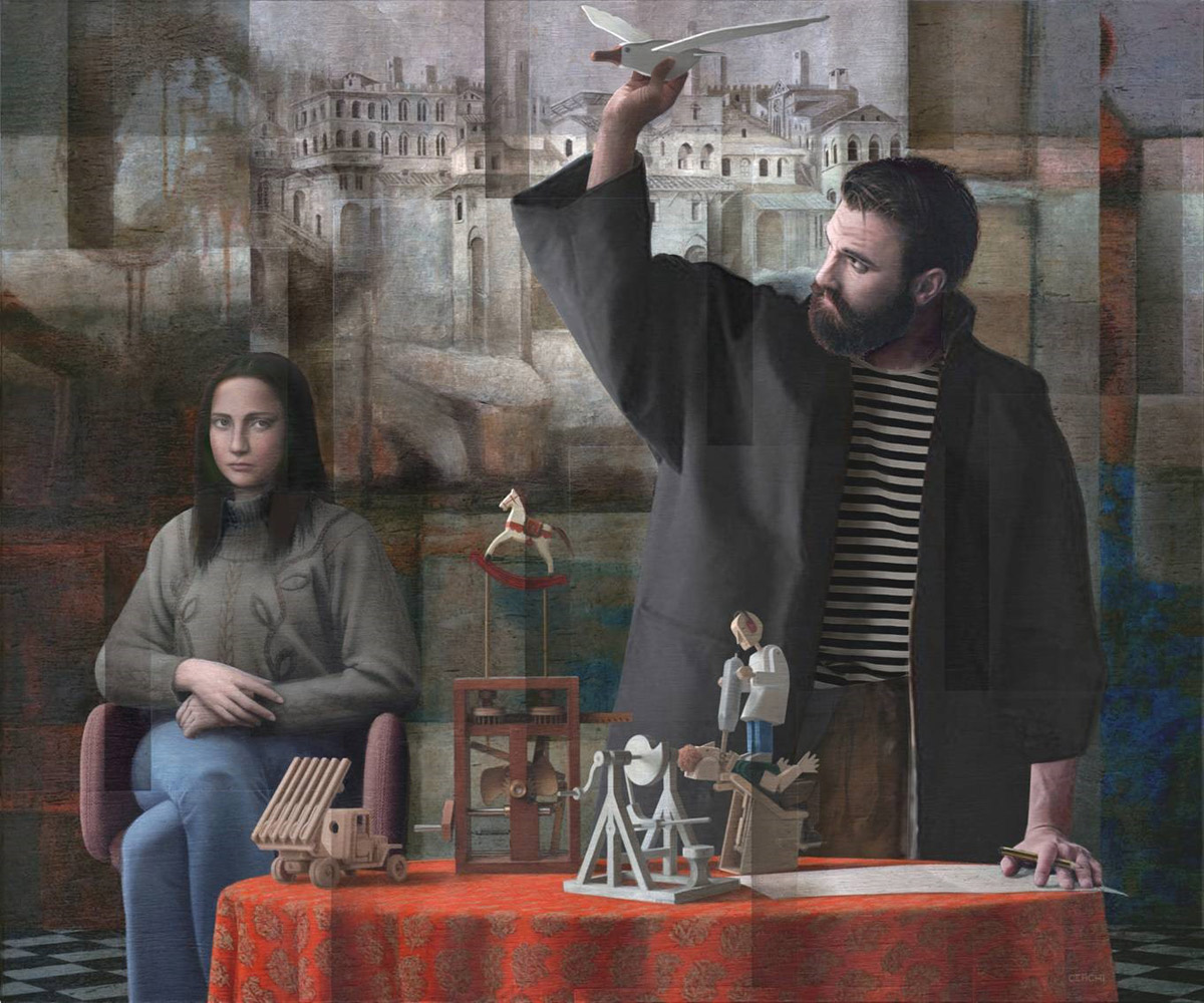 Sergio Cerchi, Il Genio, 2020, Oil on Canvas, 120 x 100 cm, Private ...