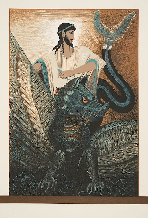 François Louis Schmied, Ulysees and Dragon, 1941, Pochoir Print ...
