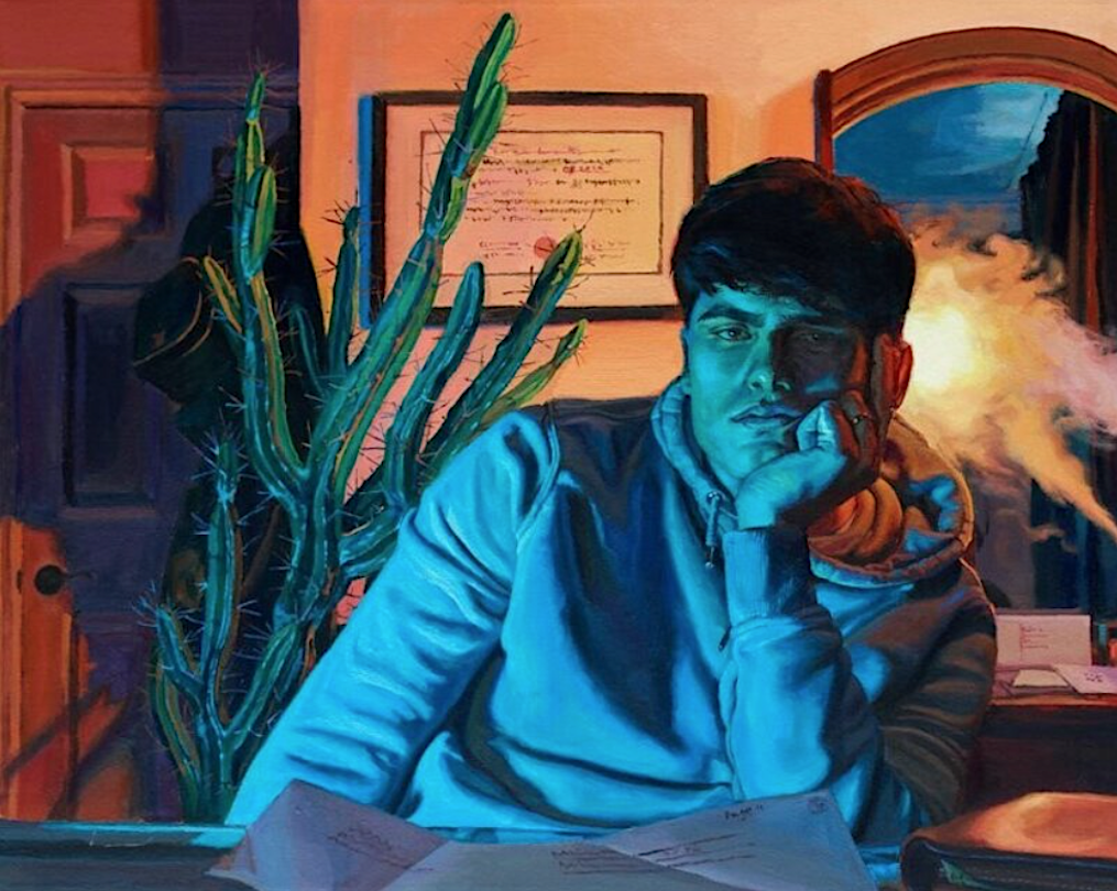 Owen Rival, Hm, 2022, Acrylic on Canvas, 61 x 76.2 x 10.2 cm,, Private ...